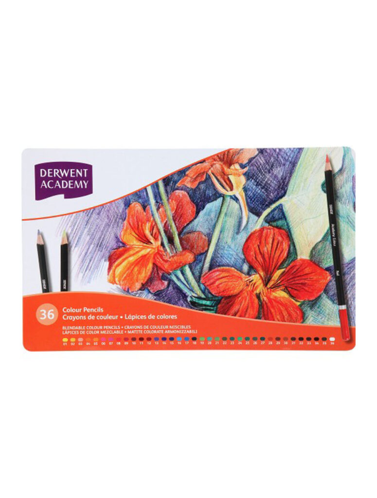 DERWENT ACADEMY COLOURED PENCILS 36 TIN - Thef:;llstop
