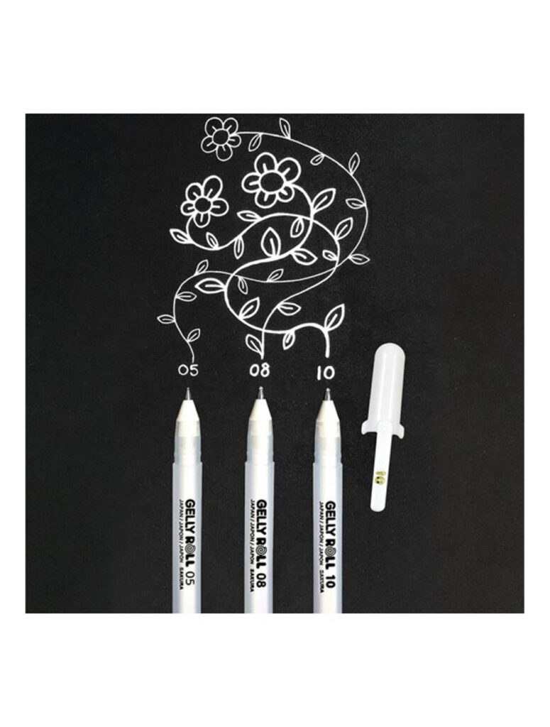 SAKURA GELLY ROLL CLASSIC WHITE GEL PEN - PACK OF 3 - Thef:;llstop