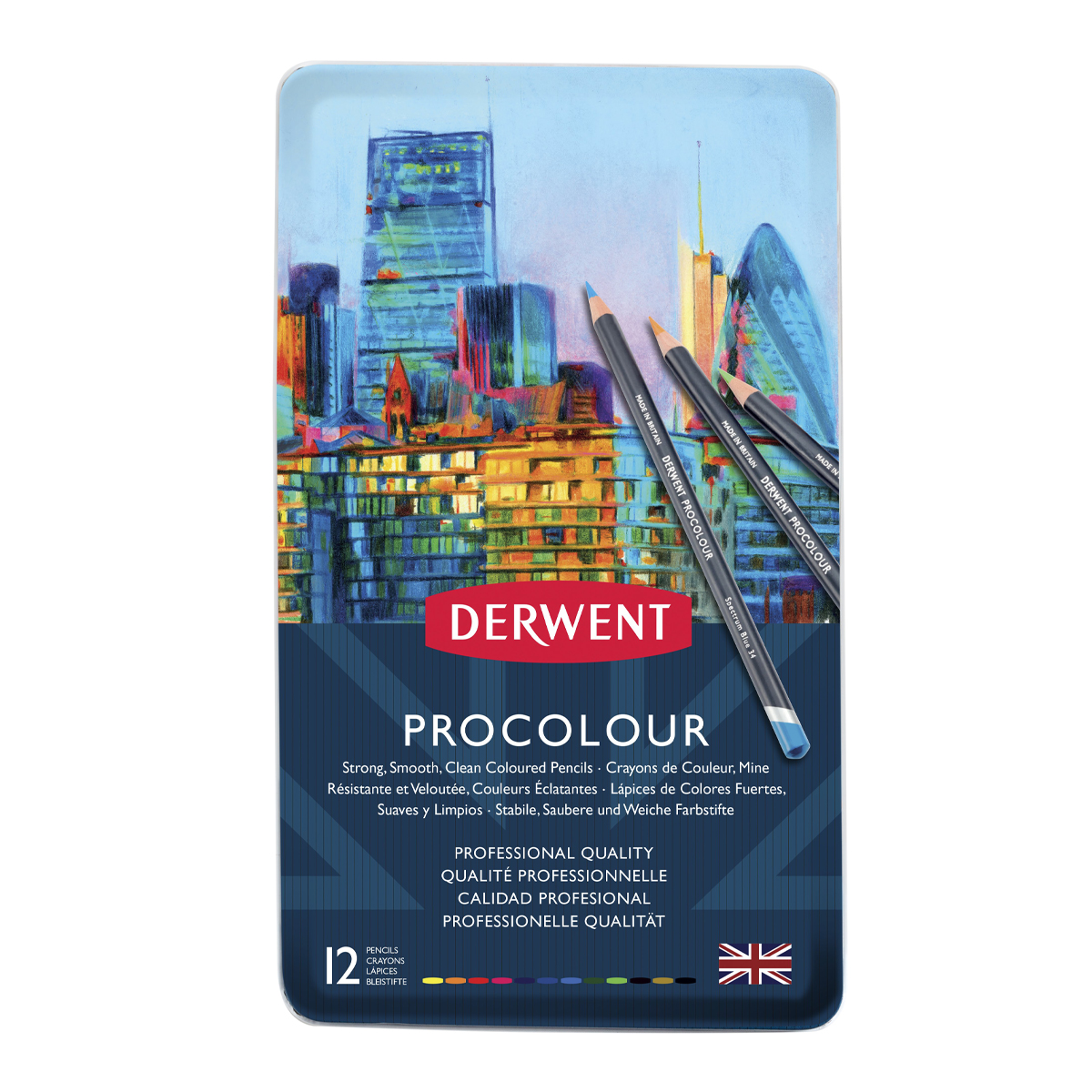 DERWENT PROCOLOUR PENCILS TIN X12 - Thef:;llstop